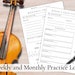 Weekly Practice Log | Private Lessons Practice Log | Music Student ...