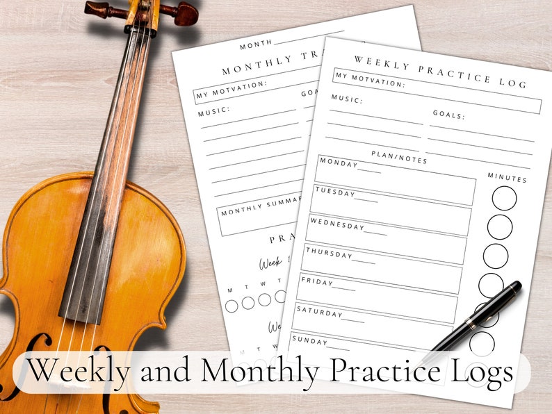 Weekly Practice Log | Private Lessons Practice Log | Music Student ...