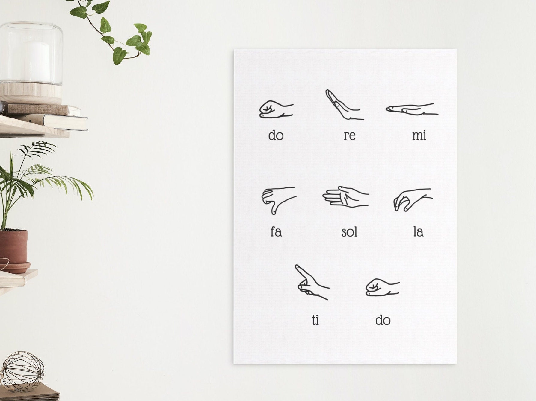 Do Re Mi Hand Sign Poster | Solfege Signs Printable | Do Re Mi Wall Art ...