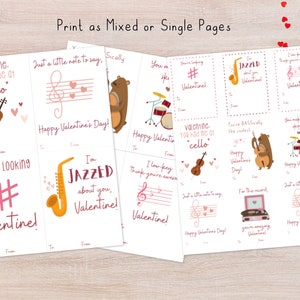 Music Theme Valentine Cards for Kids | Valentines Day | Boys | Girls ...