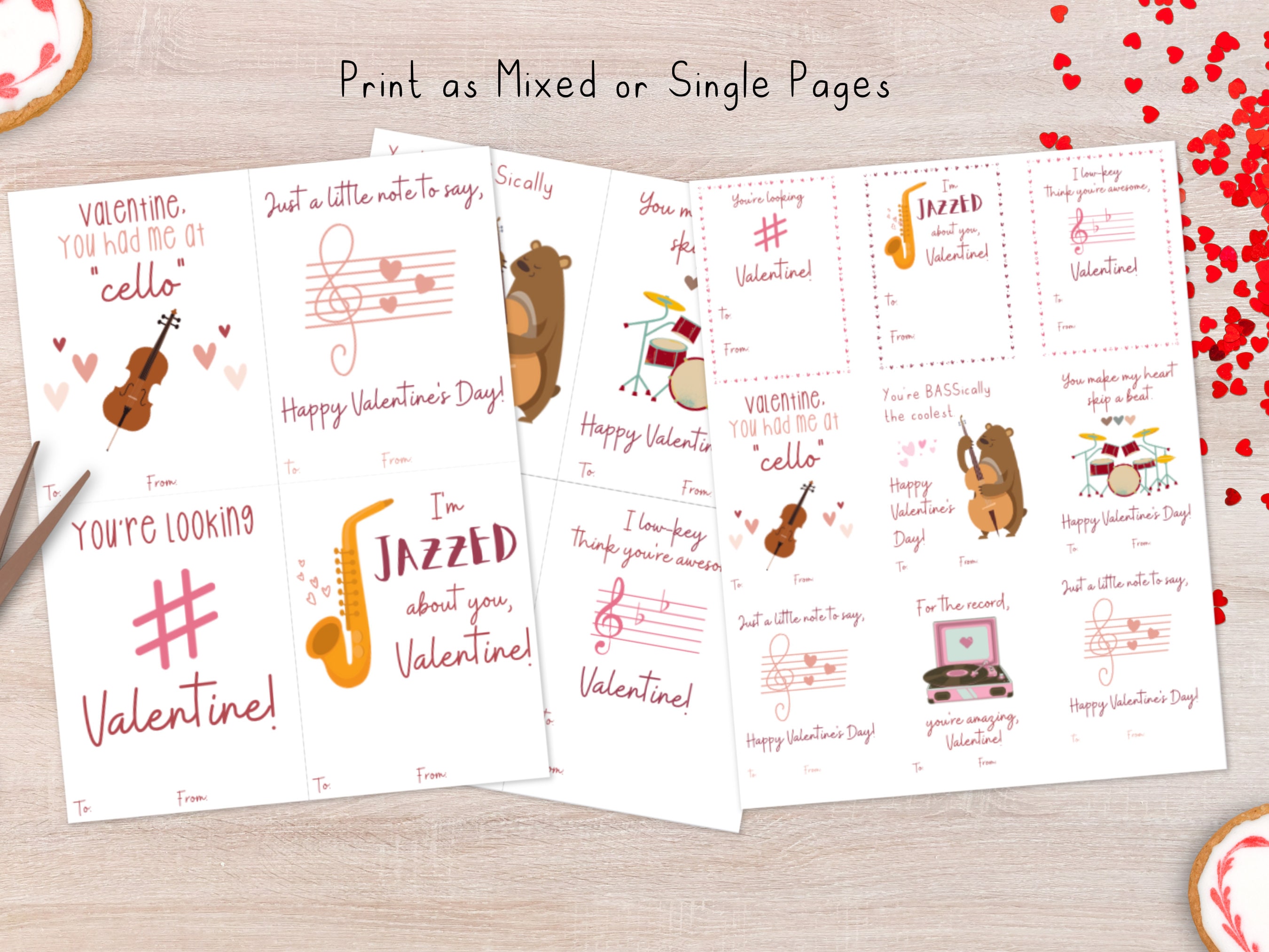 Music Theme Valentine Cards for Kids | Valentines Day | Boys | Girls ...