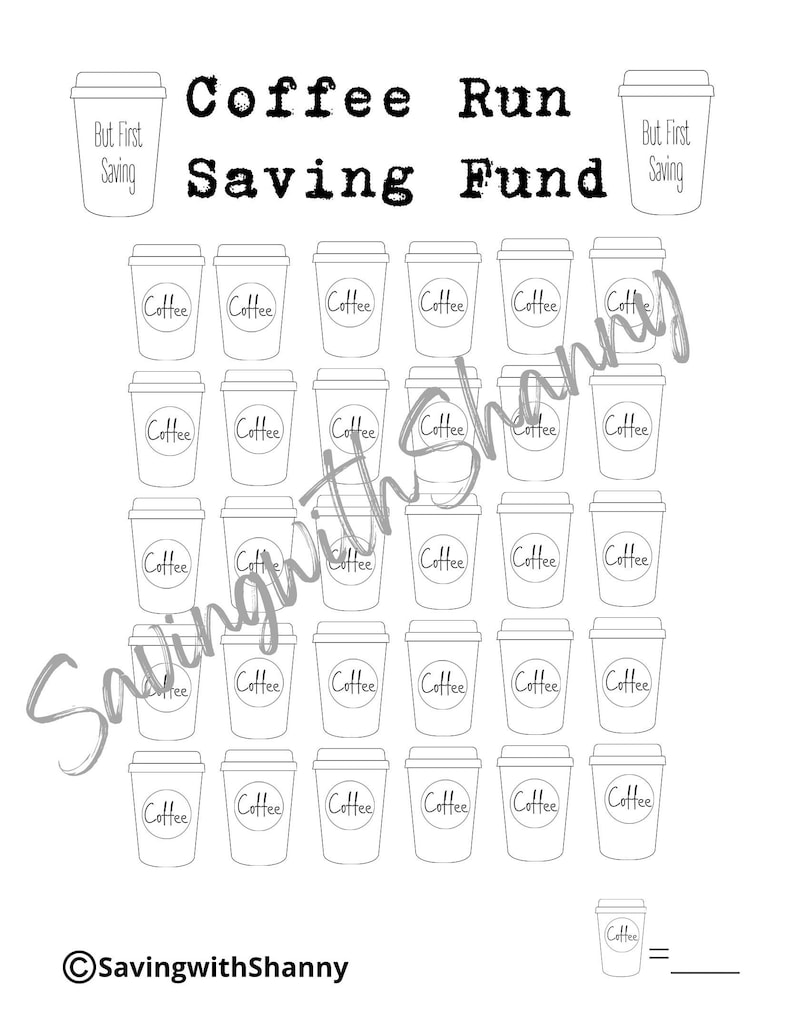 Coffee Themed Saving Challenge - Etsy