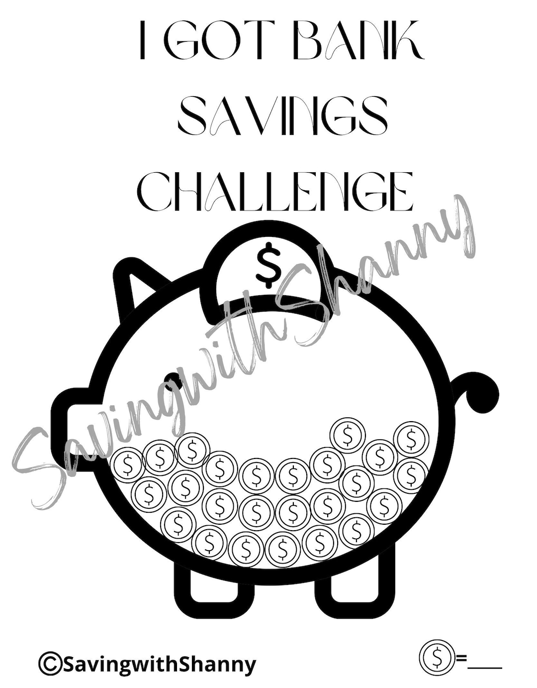 Piggy Bank Saving Challenge - Etsy