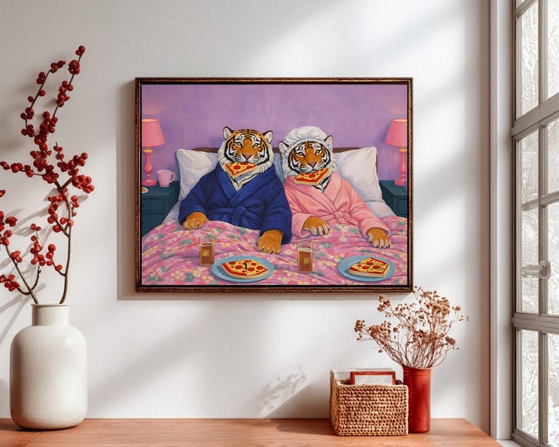 Wall Art Tiger Pizza Print: Dopamine Decor - Etsy