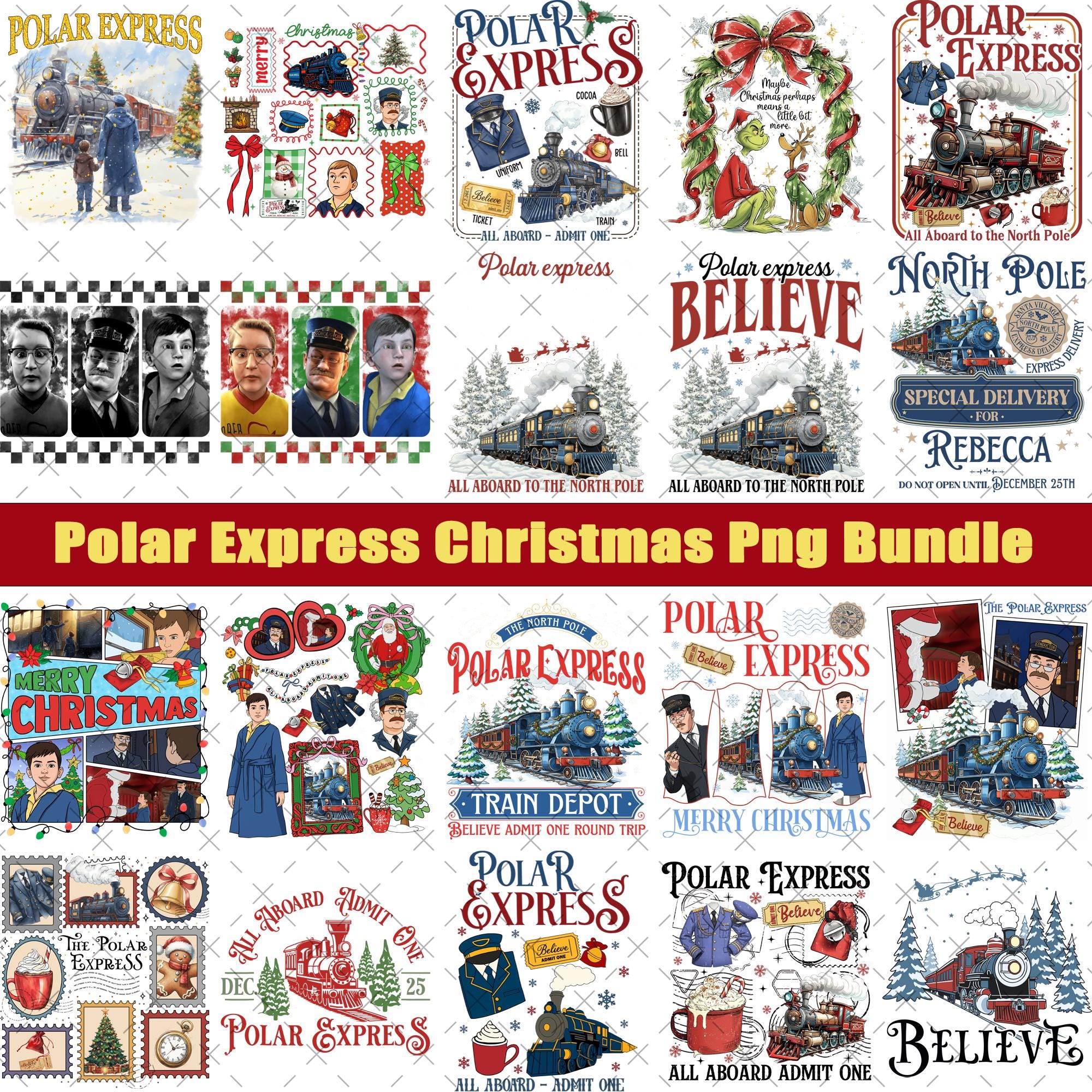 10+ the Polar Express Christmas Bundle Png, Christmas Movie Png, Merry ...