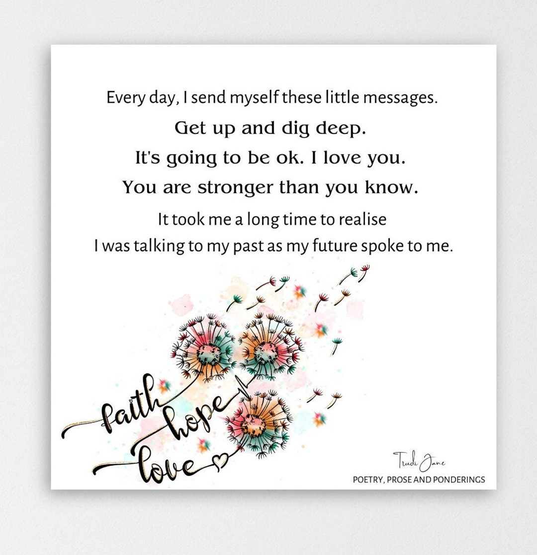 Poetry Print Instant Download, Faith, Hope, Love, Wall Art, Trudi Jane ...