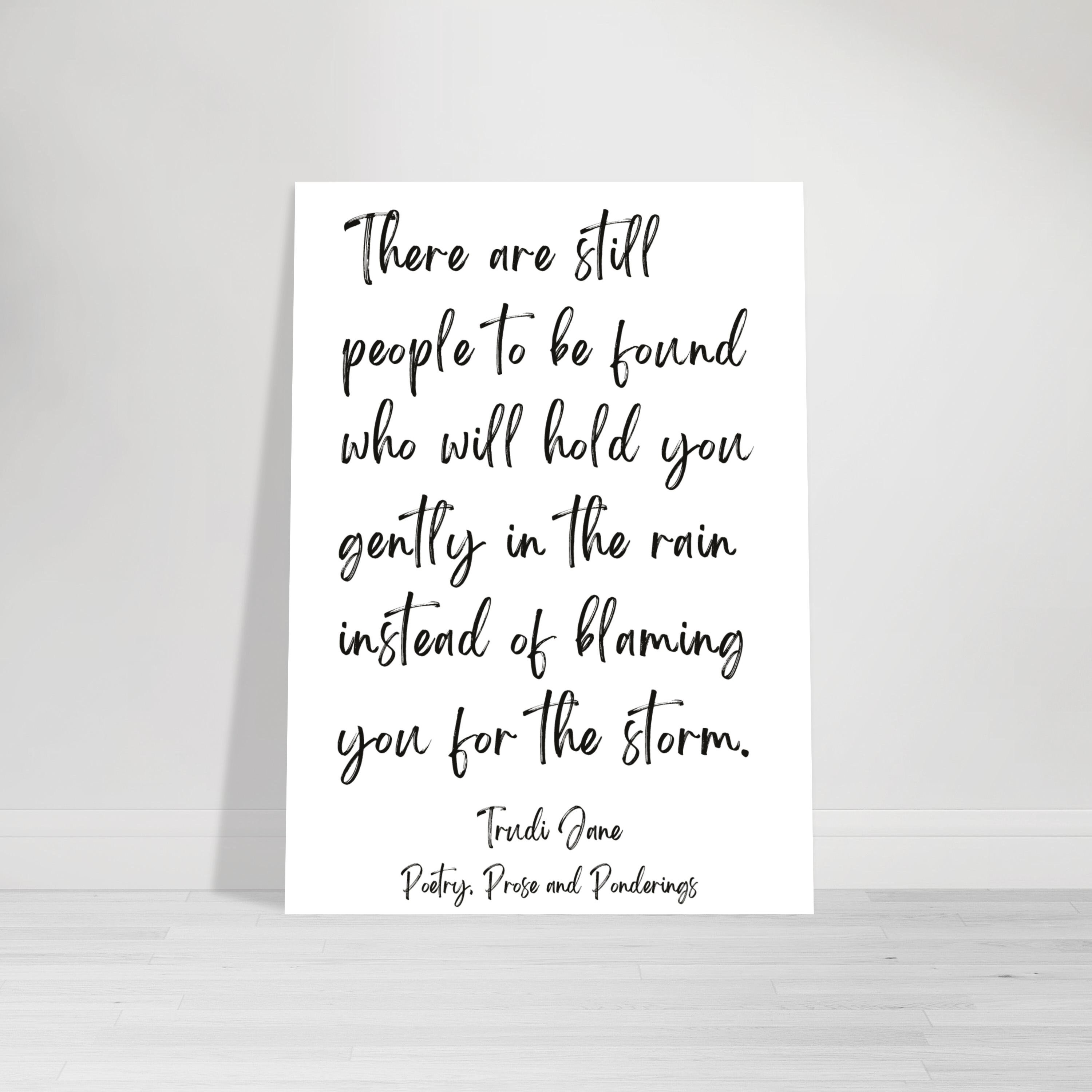 Embracing Supportive Relationships in Stormy Times 5x7 Poetry Card ...