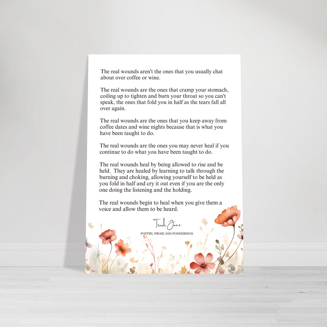 Thoughtful Poetry Card 5x7 by Trudi Jane Poetry 'expressing to Heal' is ...