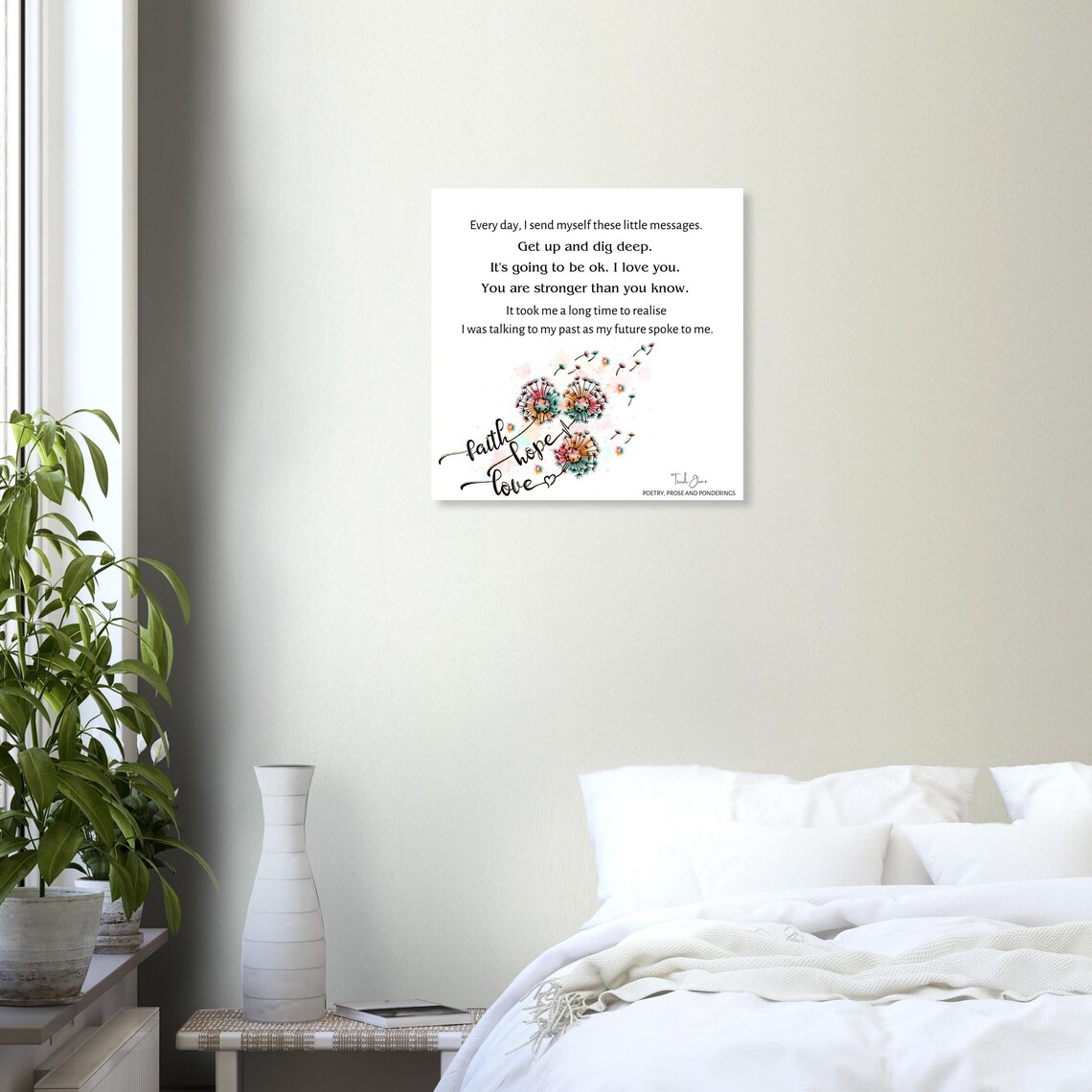 Poetry Print Instant Download, Faith, Hope, Love, Wall Art, Trudi Jane ...