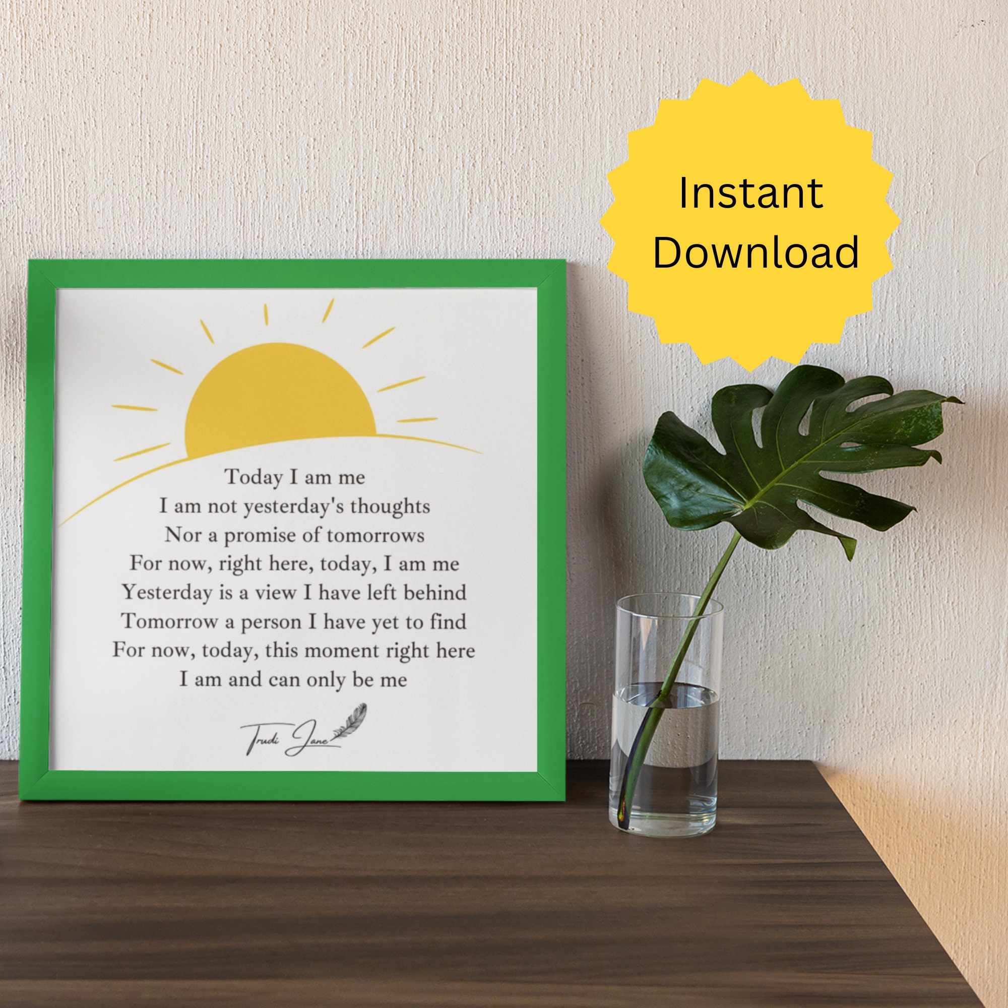 Printable Poetry, Inspirational Poetry, Instant Download, Mindfulness ...