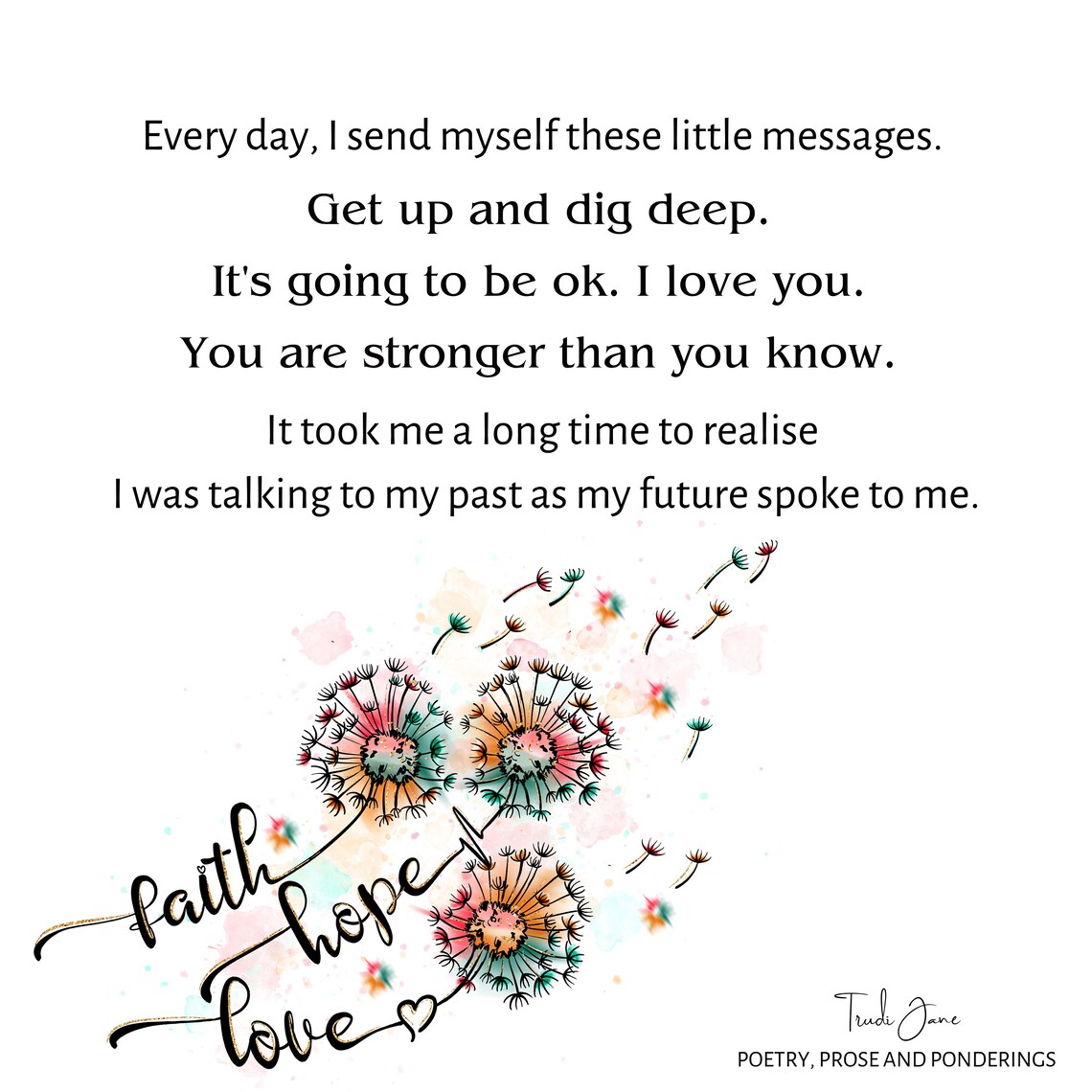 Poetry Print Instant Download, Faith, Hope, Love, Wall Art, Trudi Jane Poetry - Etsy