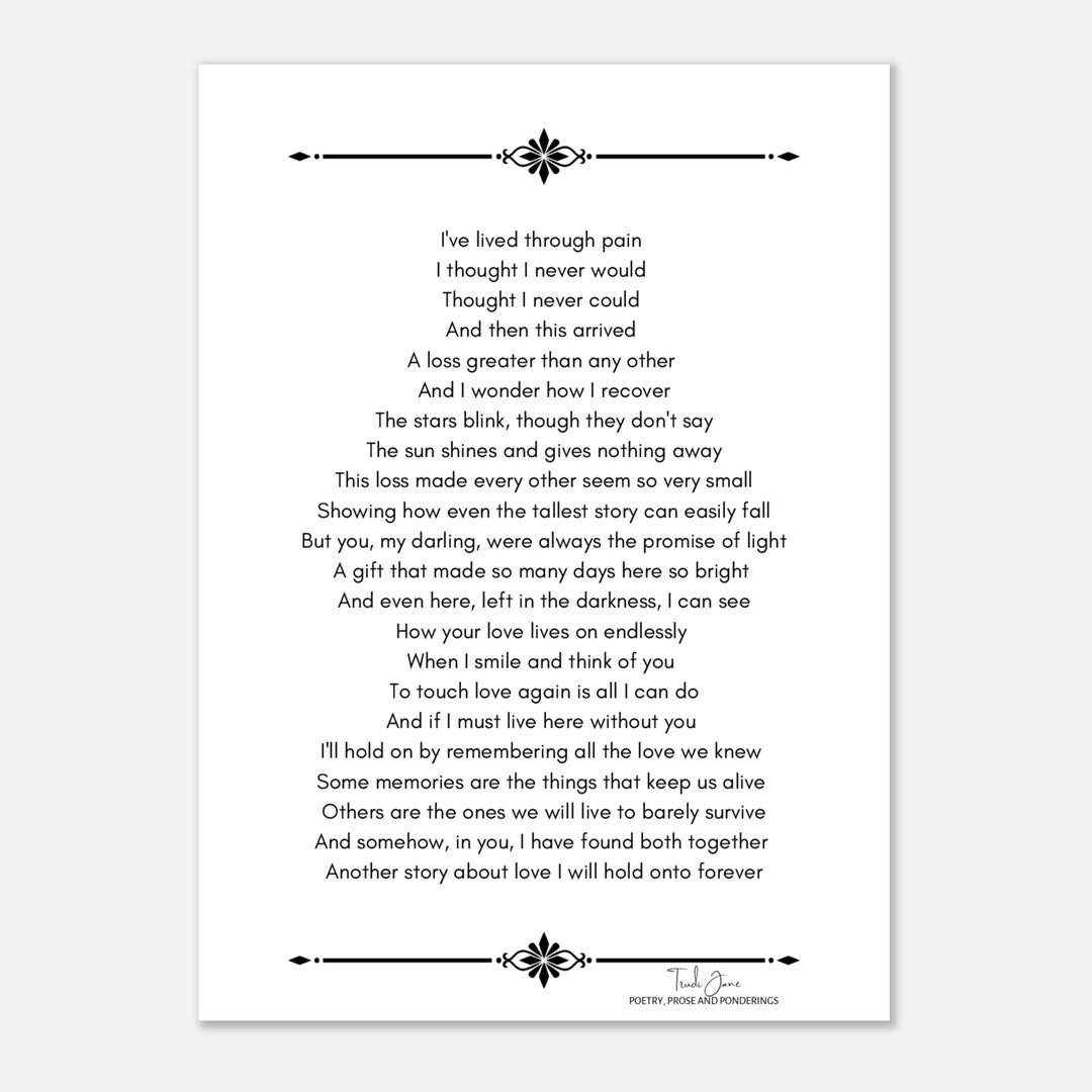 Printable Poetry, Love Lives On, Poetry, Instant Download, Loss, Grief ...