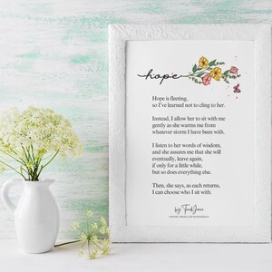 The Poem 'hope', 5x7" Print, by Trudi Jane Poetry, Prose and Ponderings ...