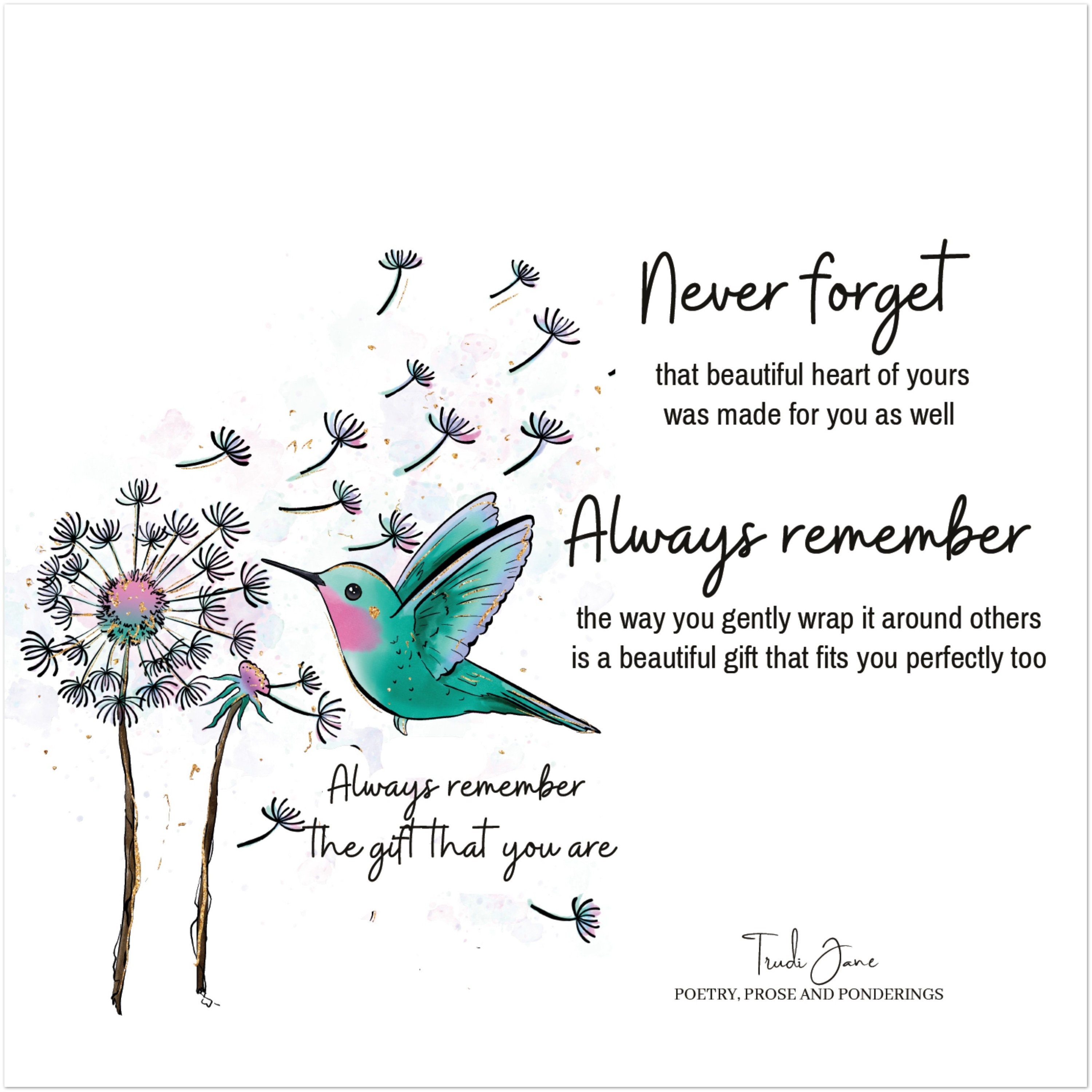 You Print It Poetry never Forget, Inspirational Poetry, Instant ...
