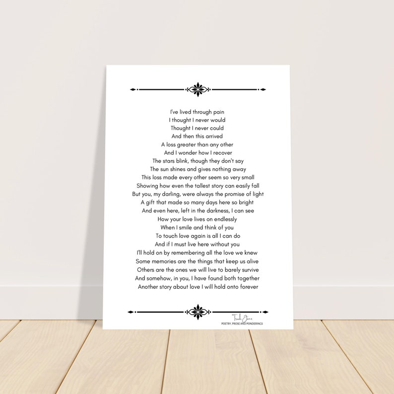 Printable Poetry, Love Lives On, Poetry, Instant Download, Loss, Grief ...
