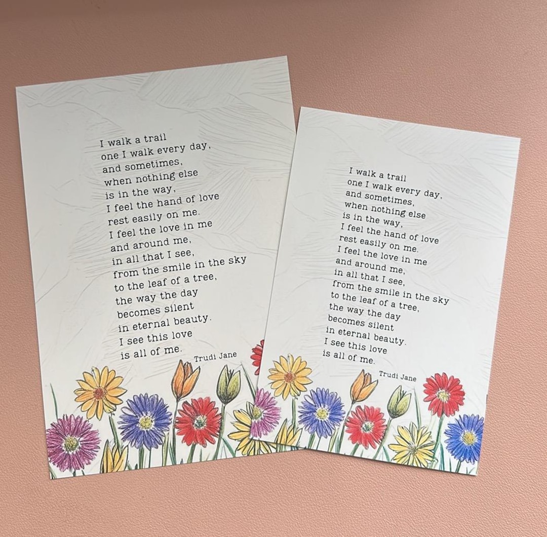 Love Poem Card: 'love is Me' by Trudi Jane, Ready to Frame - Etsy