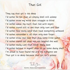 Unique Rising Phoenix 5x7 Poetry Card - 'that Girl' a Poem by Trudi ...