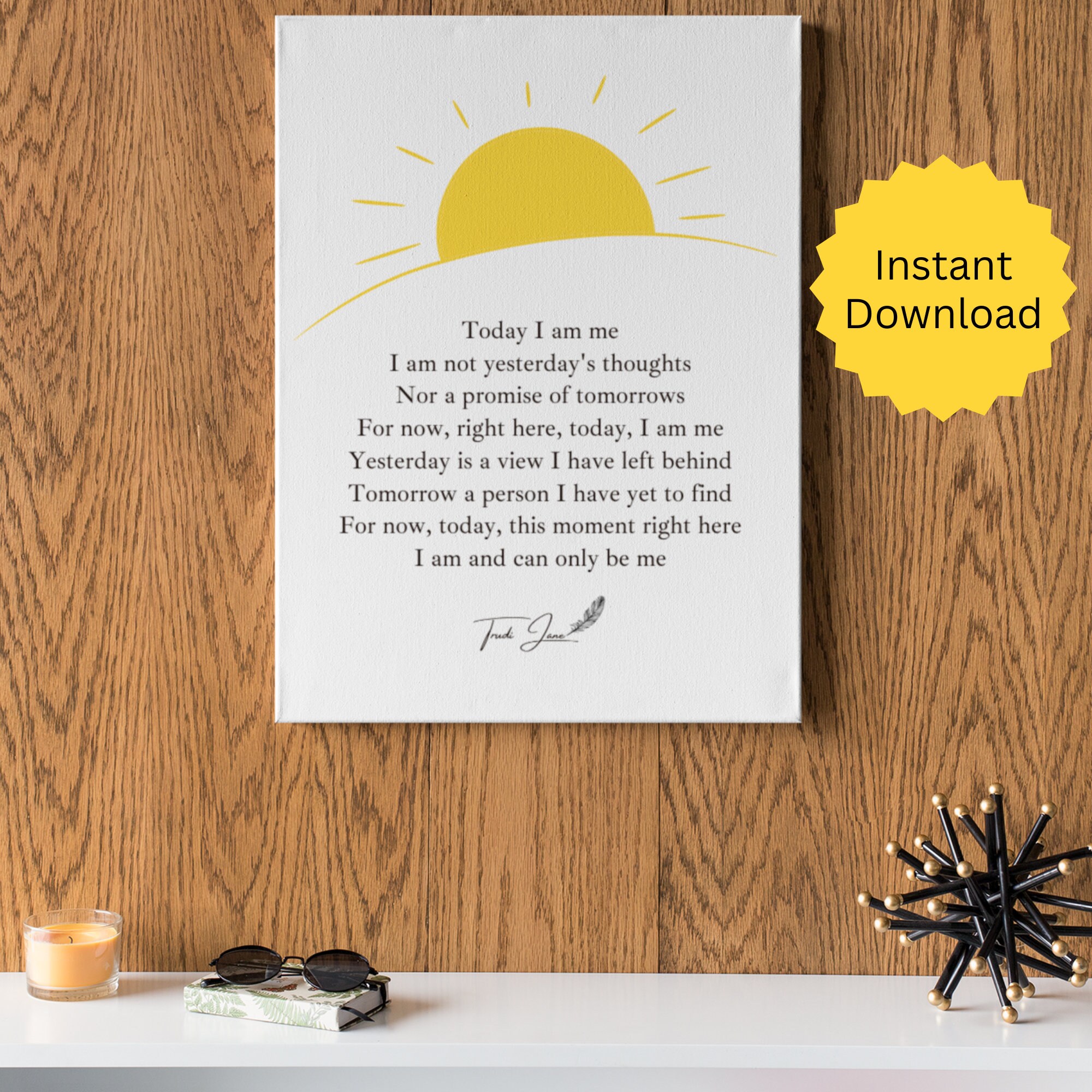 Printable Poetry, Inspirational Poetry, Instant Download, Mindfulness ...