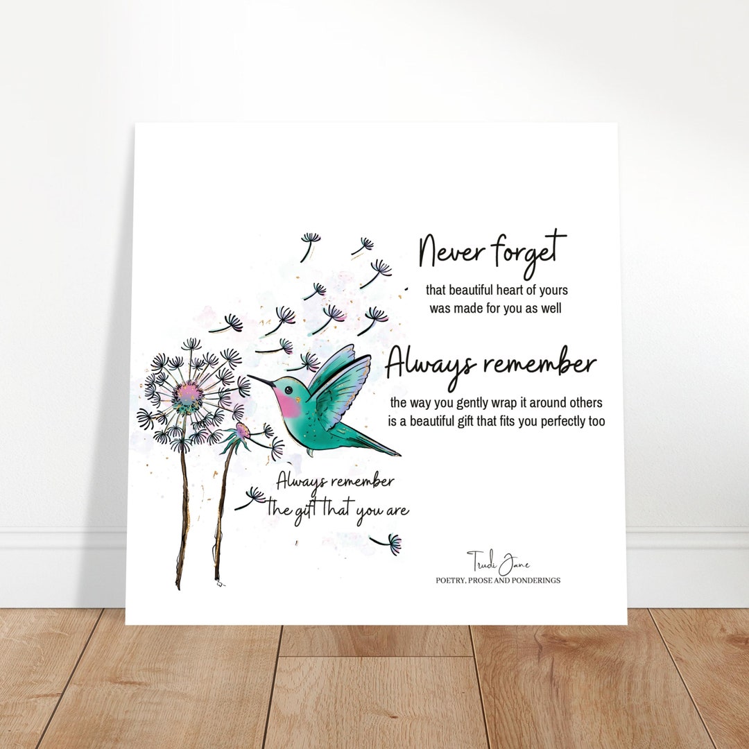 You Print It Poetry "never Forget", Inspirational Poetry, Instant ...