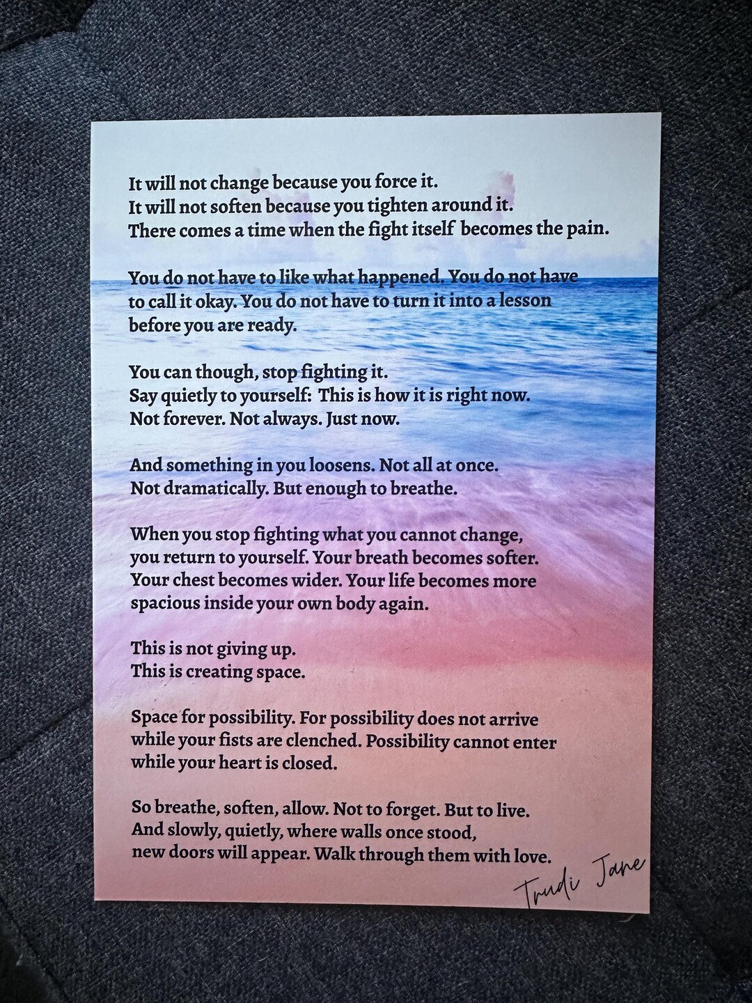 Change - Original Poetry 7x5 Art Print, Trudi Jane Poetry - Etsy