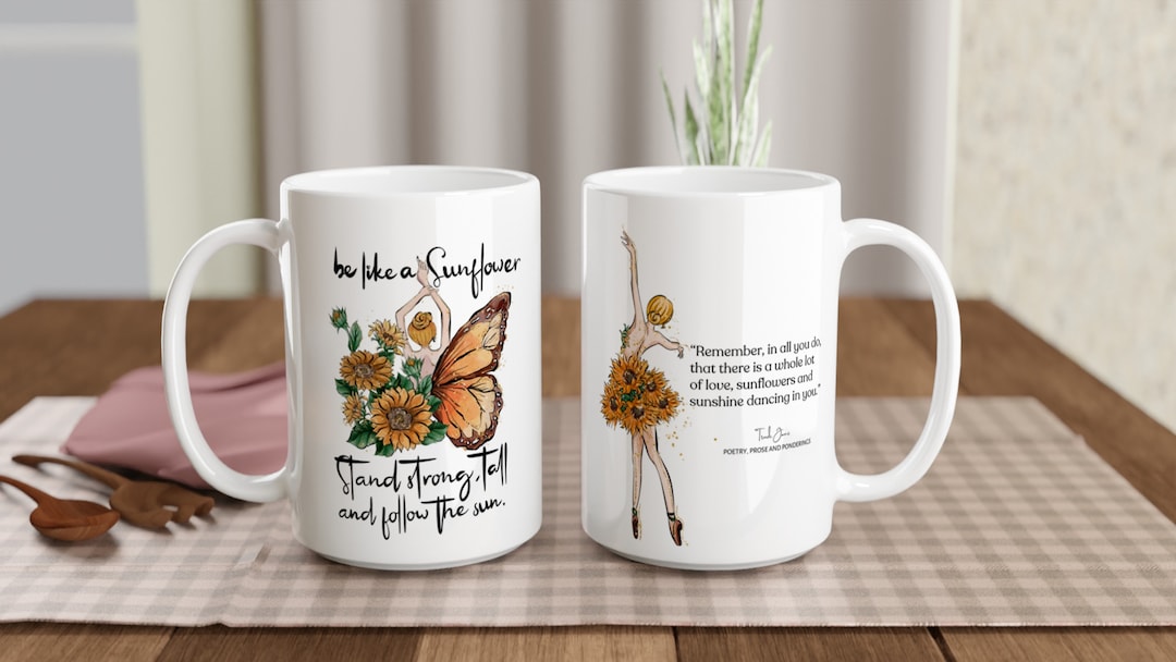 Sunflower Poem Mug: Trudi Jane Poetry, Positive Vibes - Etsy
