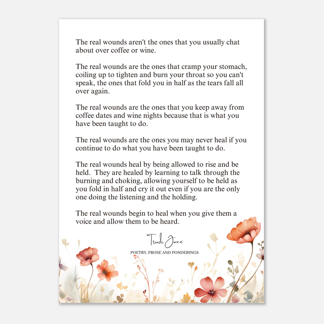Thoughtful Poetry Card 5x7 by Trudi Jane Poetry 'expressing to Heal' is ...