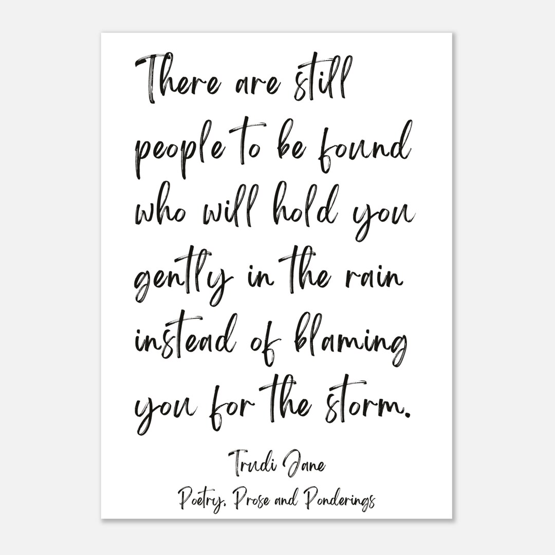 Embracing Supportive Relationships in Stormy Times 5x7 Poetry Card ...