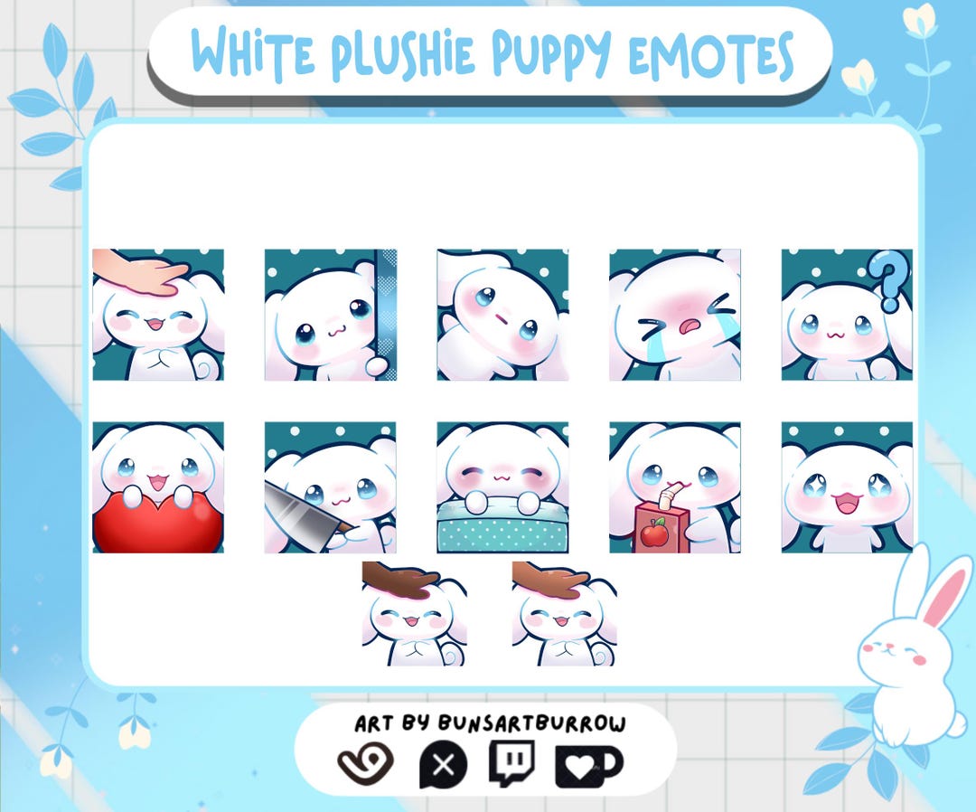 White Plush Puppy Twitch / Discord Emotes ₍ᐢᐢ₎ Kawaii Emotes ₍ᐢᐢ₎ White ...
