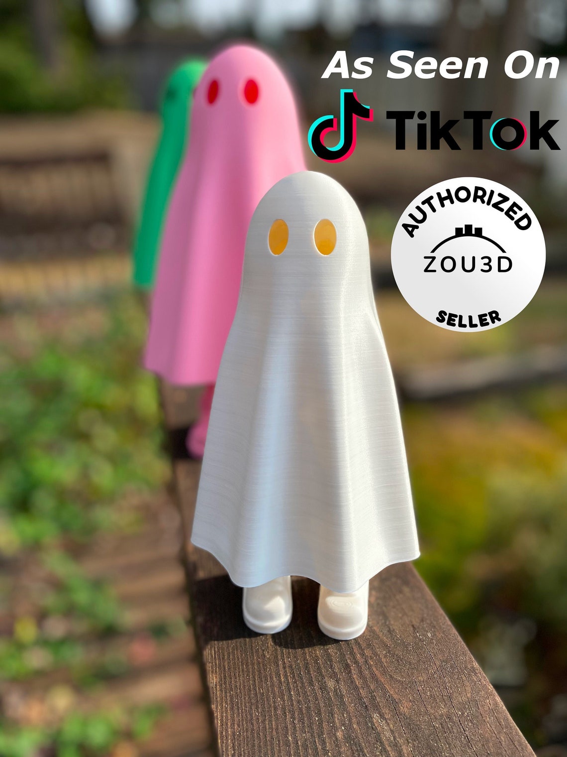 Large Ghost With Hidden Feet 3D Printed as Seen on Tiktok / Rainbow ...