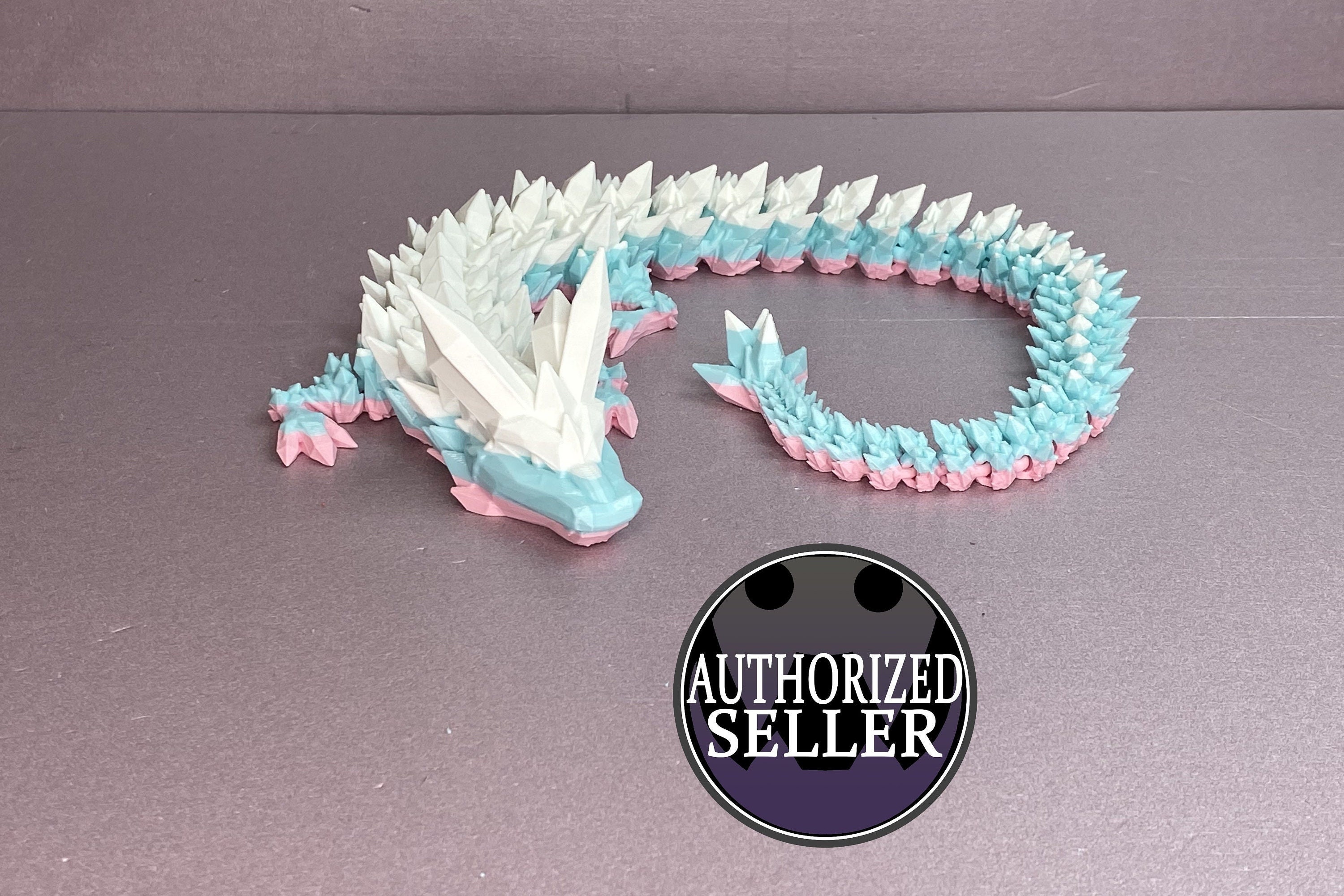 3D Printed Articulating Crystal Dragon XL (24") - Fidget Toy - Etsy