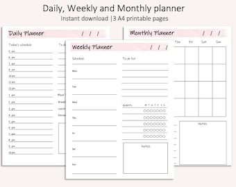 Printable Planner Bundle | Undated Planner | Printable Daily, Weekly ...