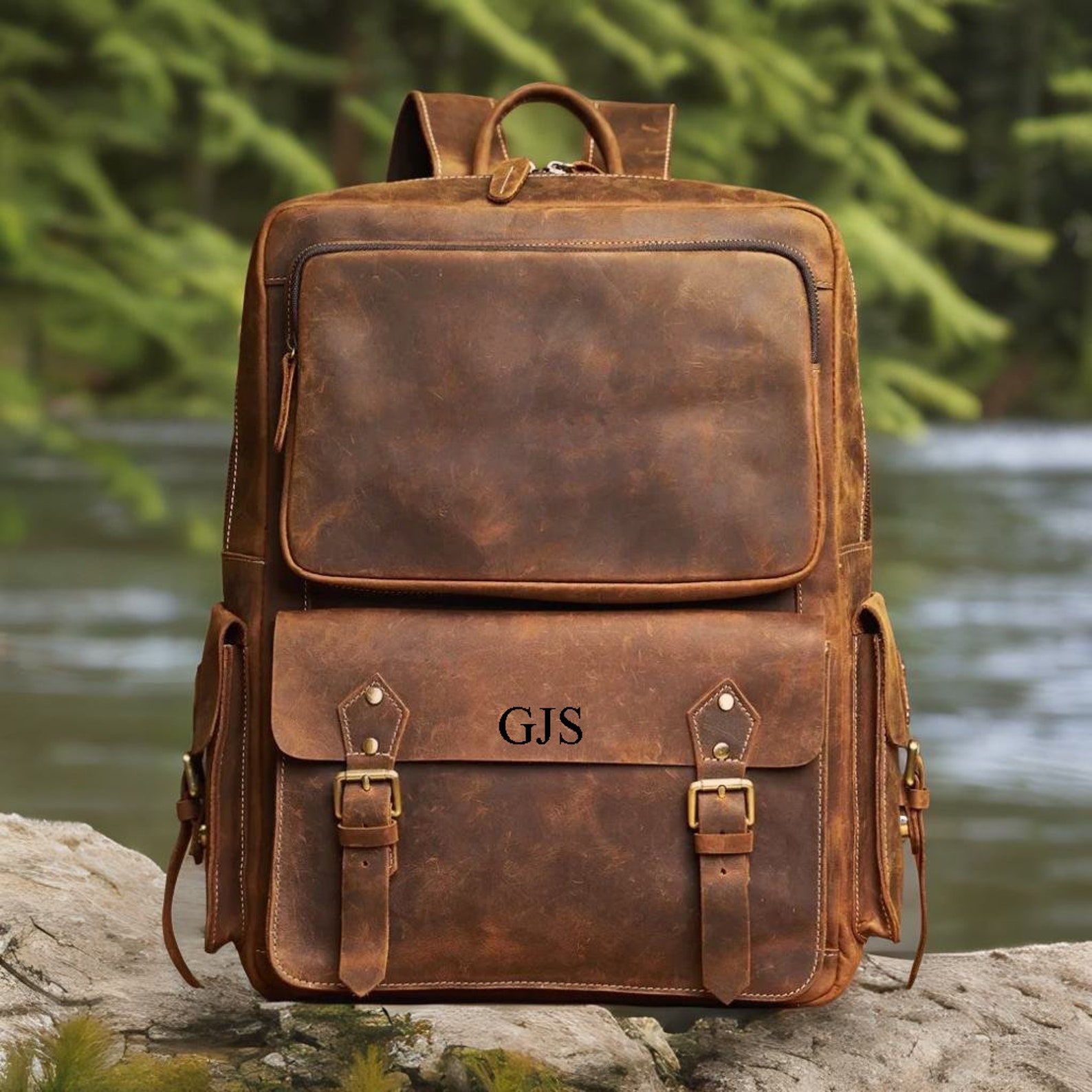 Leather Backpack Bag Leather Gift Custom Leather Backpack Bag Men's ...
