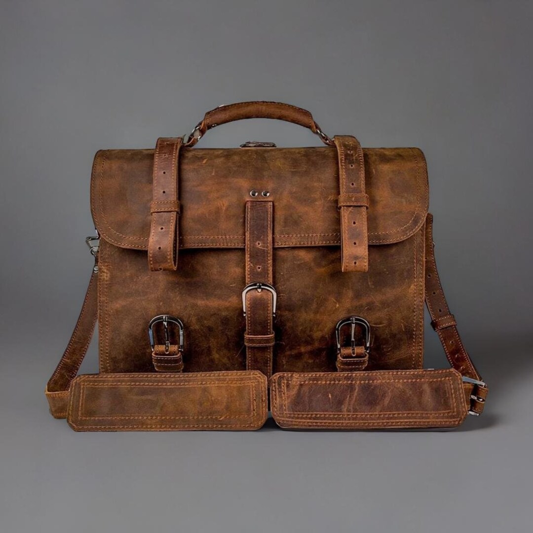 Father's Day Gift I Embossed Leather Shoulder Bag,daily Commute ...