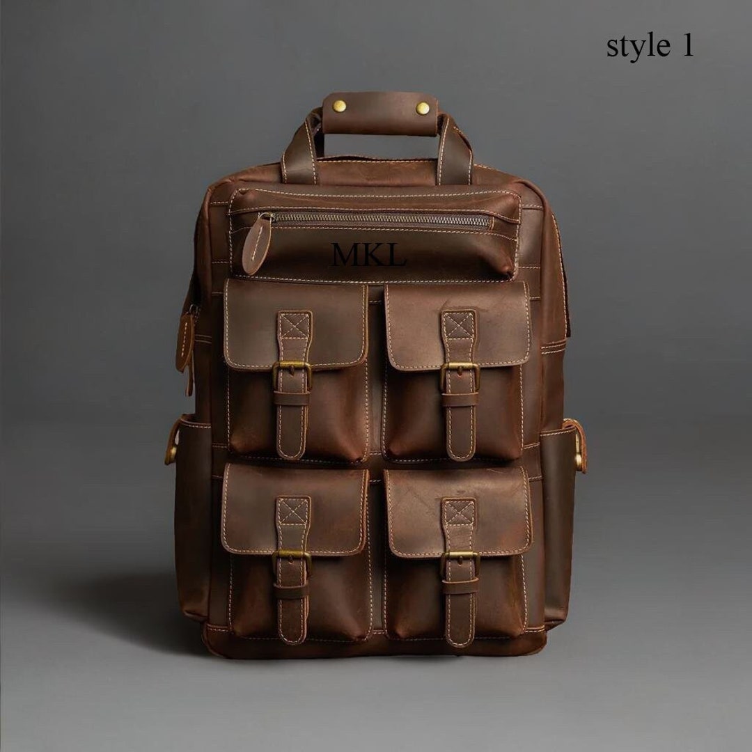 Brown Backpack Bag Leather Backpack Handmade Leather Bag Valentine's ...