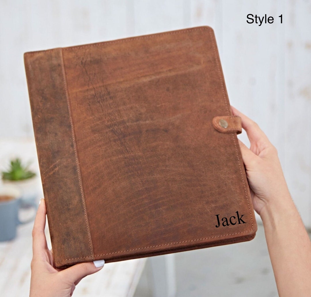 Leather Portfolio for Men, Custom Leather Portfolio, Leather Portfolio ...