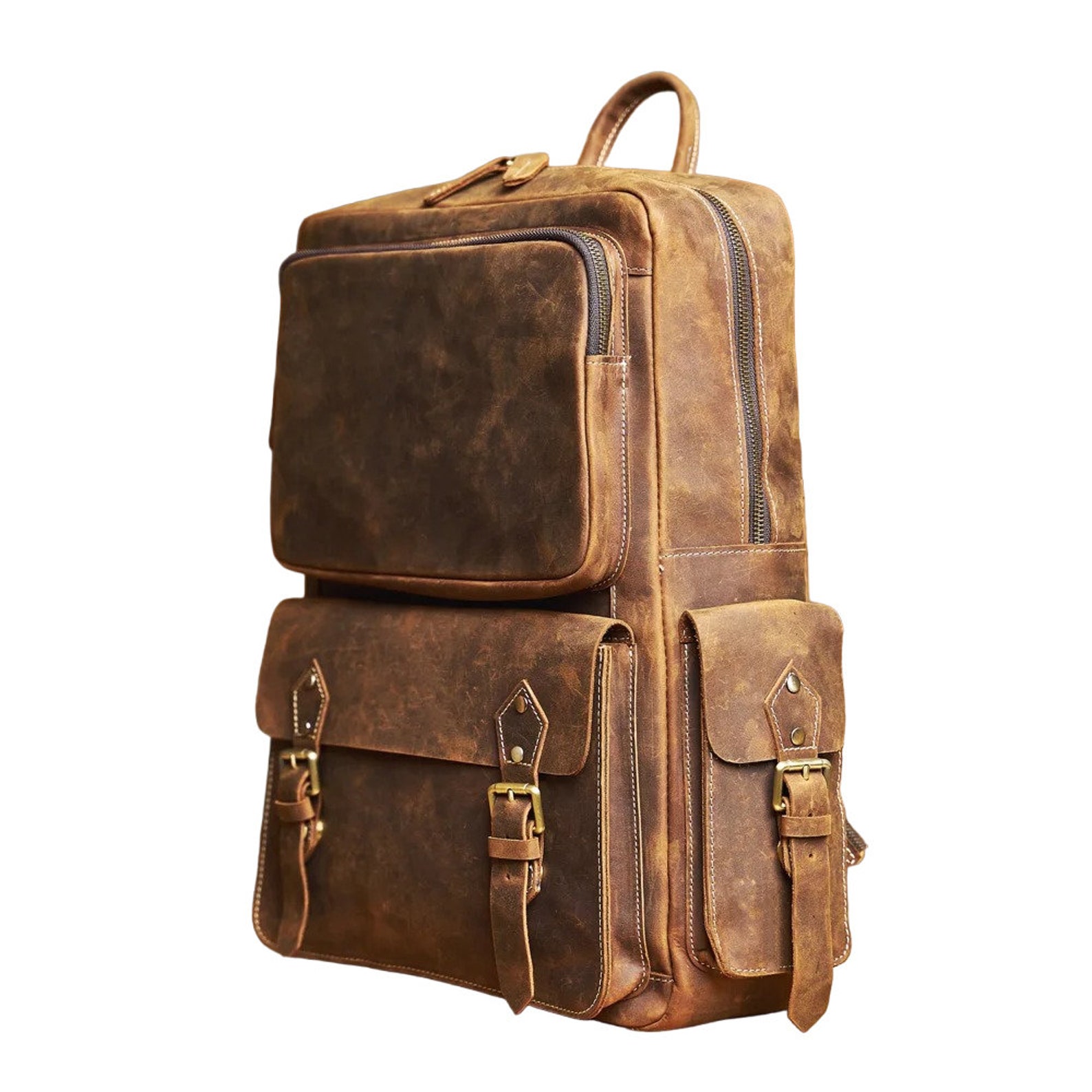 Leather Backpack Bag Leather Gift Custom Leather Backpack Bag Men's ...