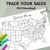 Printable US Sales Map Digital Download Map Small Business Sales Map ...