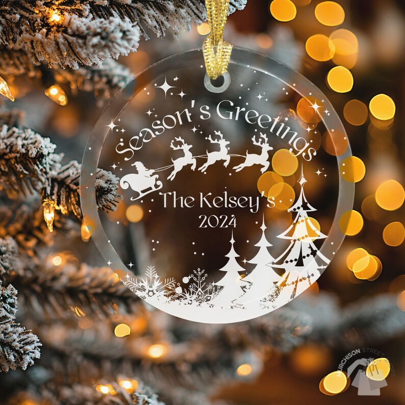 Personalized Christmas Ornament 2026 Custom Glass Holiday Keepsake ...