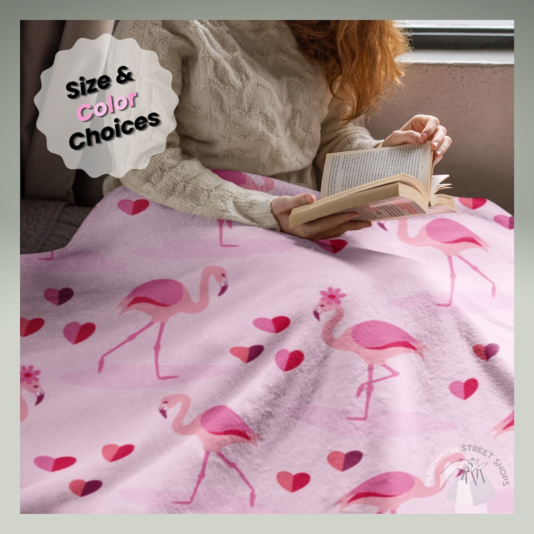 Couples Blanket Pink Flamingo Blanket Personalized Blanket Reversible ...