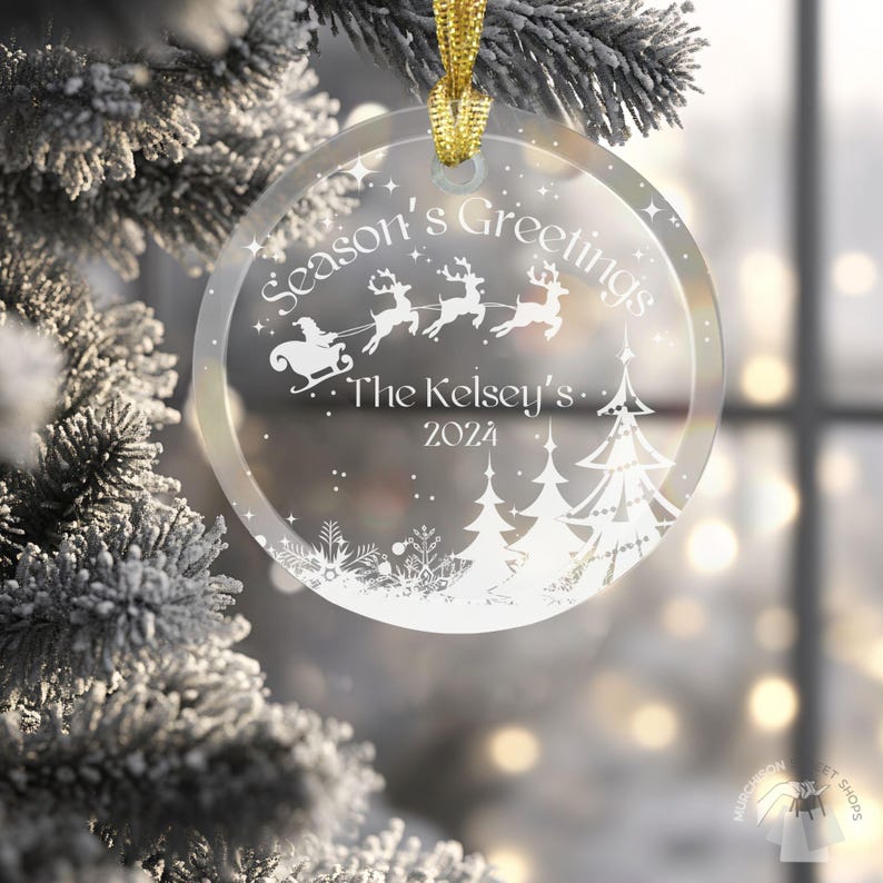 Personalized Christmas Ornament 2026 Custom Glass Holiday Keepsake ...