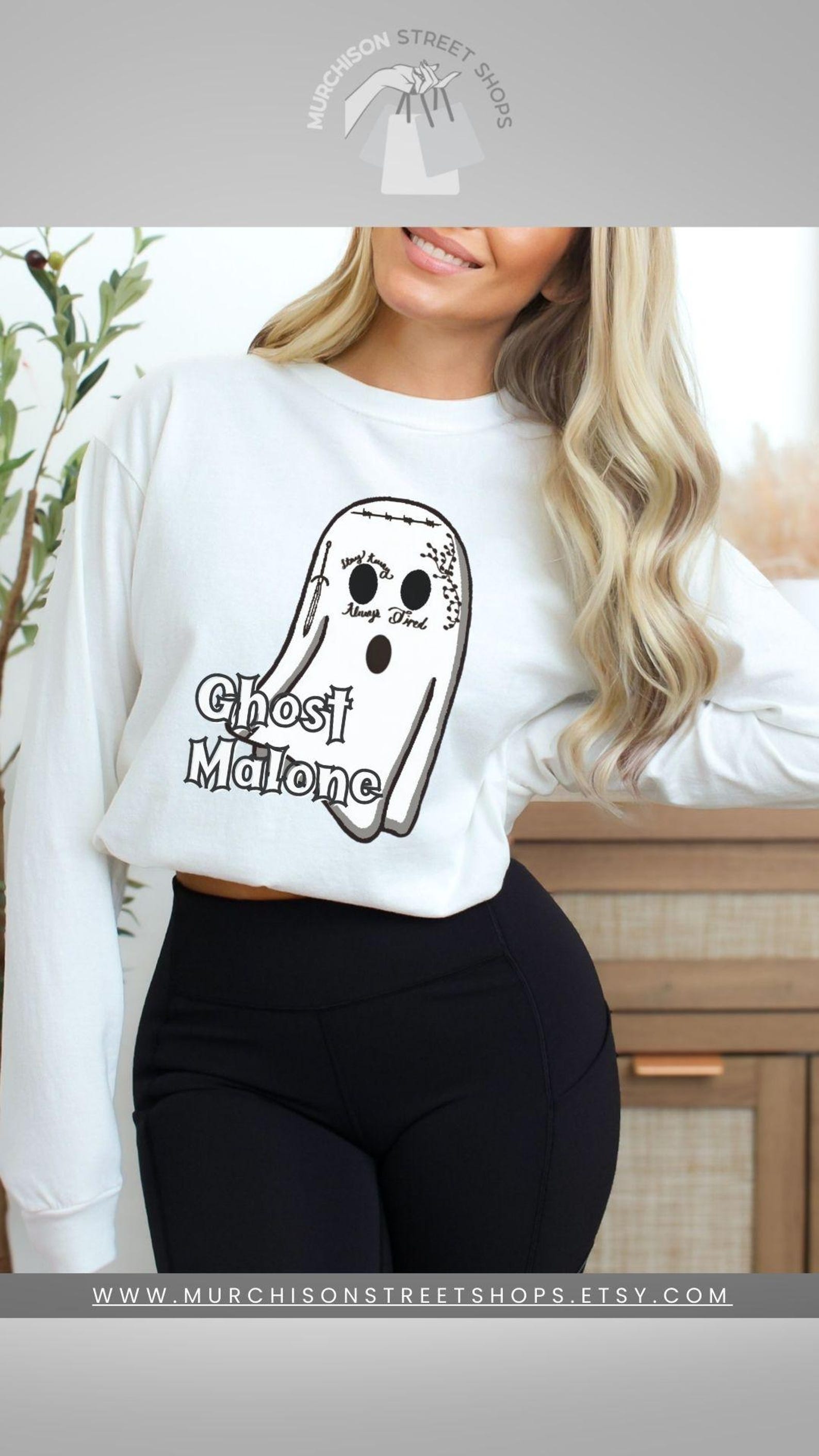 Ghost Malone Halloween Long Sleeve Tee Posty Shirt Ghostly Style ...