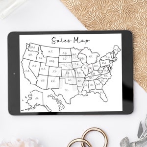 Printable US Sales Map Digital Download Map Small Business Sales Map ...