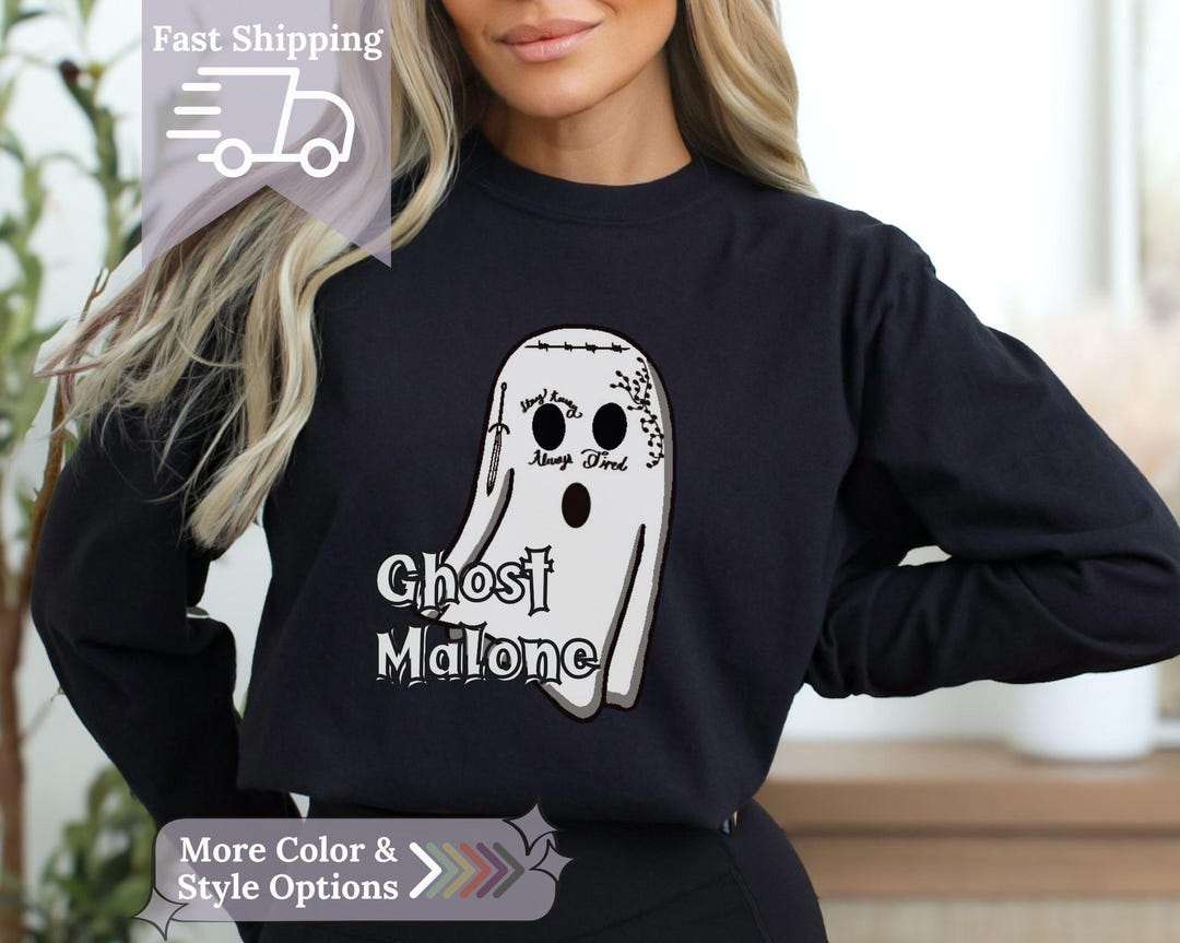 Ghost Malone Halloween Long Sleeve Tee Posty Shirt Ghostly Style ...