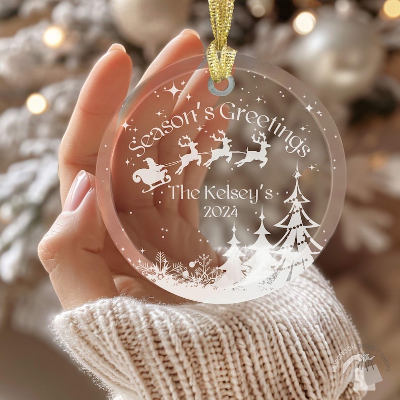 Personalized Christmas Ornament 2026 Custom Glass Holiday Keepsake ...