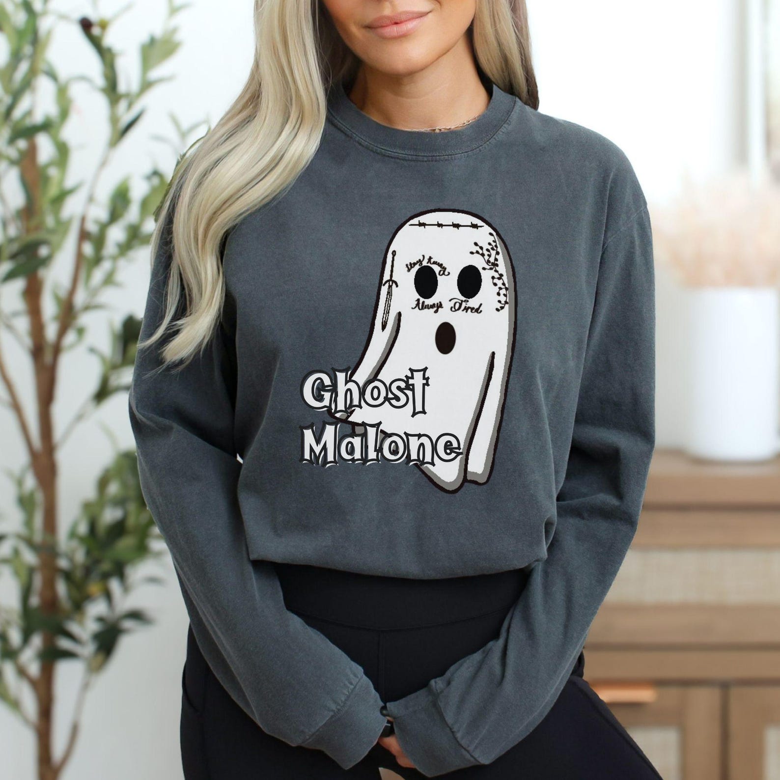 Ghost Malone Halloween Long Sleeve Tee Posty Shirt Ghostly Style ...