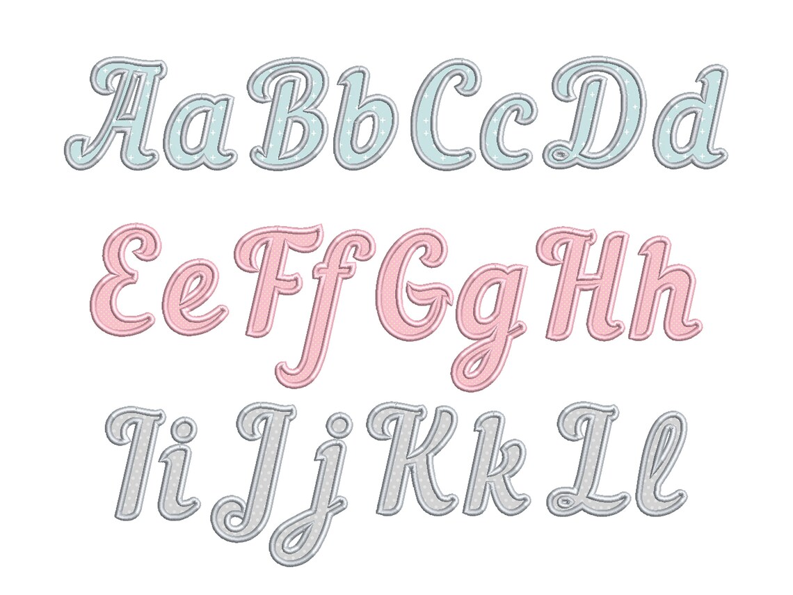 ESA Applique Font for Machine Embroidery Wide Satin Alphabet 1022ESA - Etsy