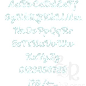 Raggy Applique Font for Machine Embroidery Free Edge Narrow Script ...