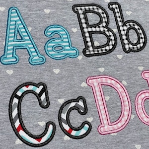 Satin Applique Font Machine Embroidery Alphabet 4 Sizes: 2", 3", 4", 5 ...