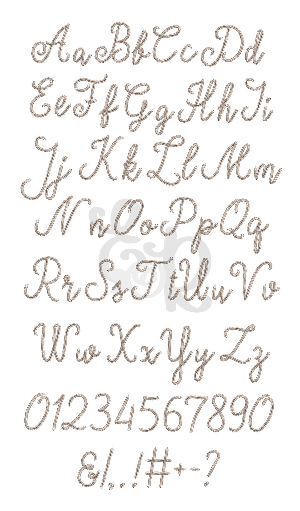 Script Embroidery Font for Machine Embroidery Chain Alphabet 5 - Etsy