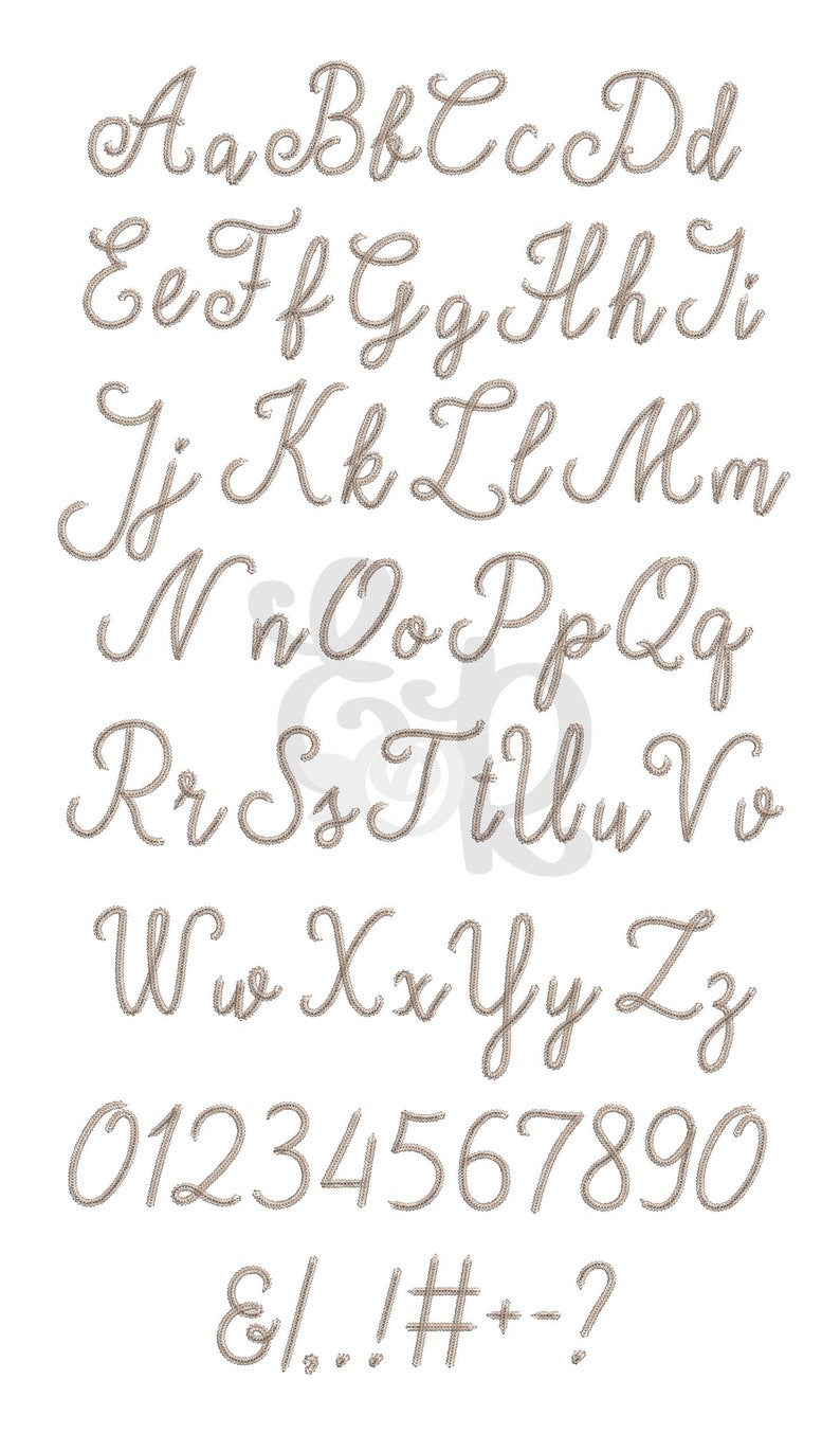 ESA Font Script Embroidery Font for Hatch, Wilcom, Janome V.5 Only ...
